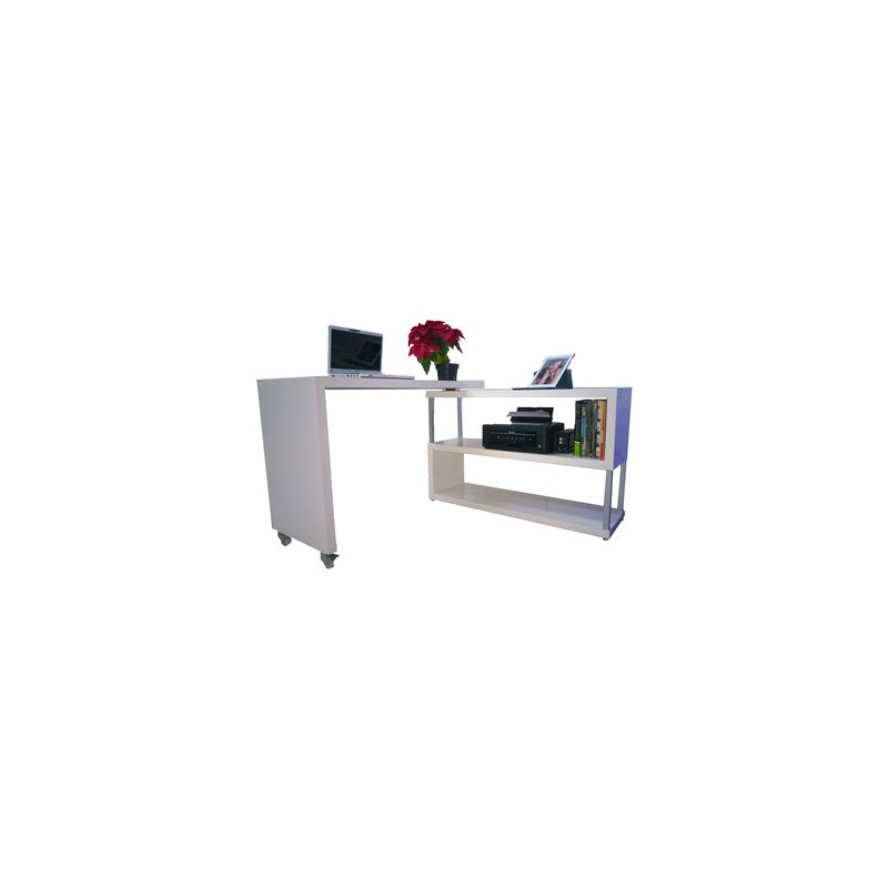 Escritorio Minimalista, Moderno, Elegante, Y Retráctil. Color Blanco